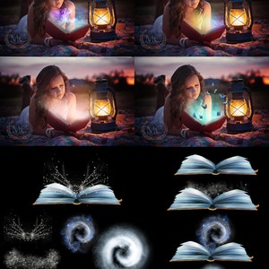 Magic Book Shine Photo Overlays, Christmas Magic Shine Overlays, Light ...