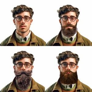 Beard Clipart, Beard Overlay, Men Hairstyle, Beard Png Bundle, Beard ...