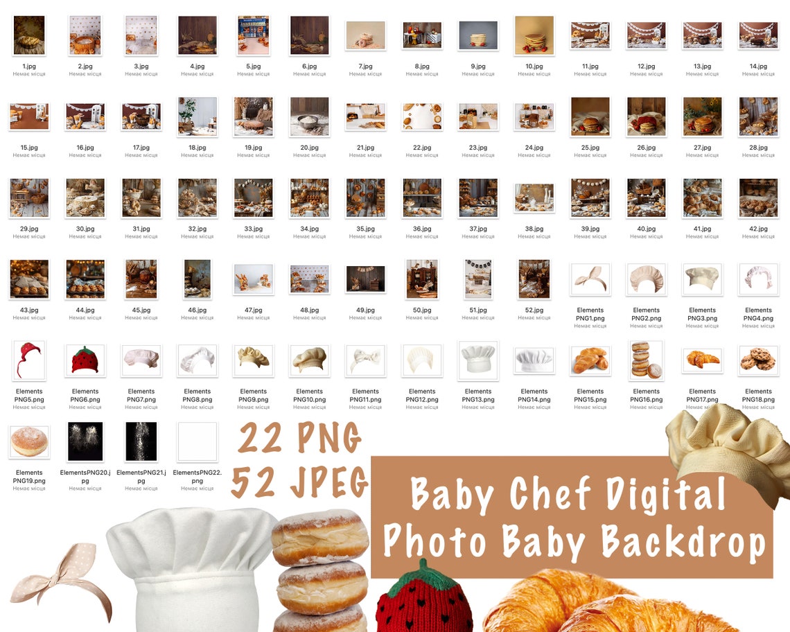 Little Chef Digital Background - Kitchen Photo Composite Prop for ...