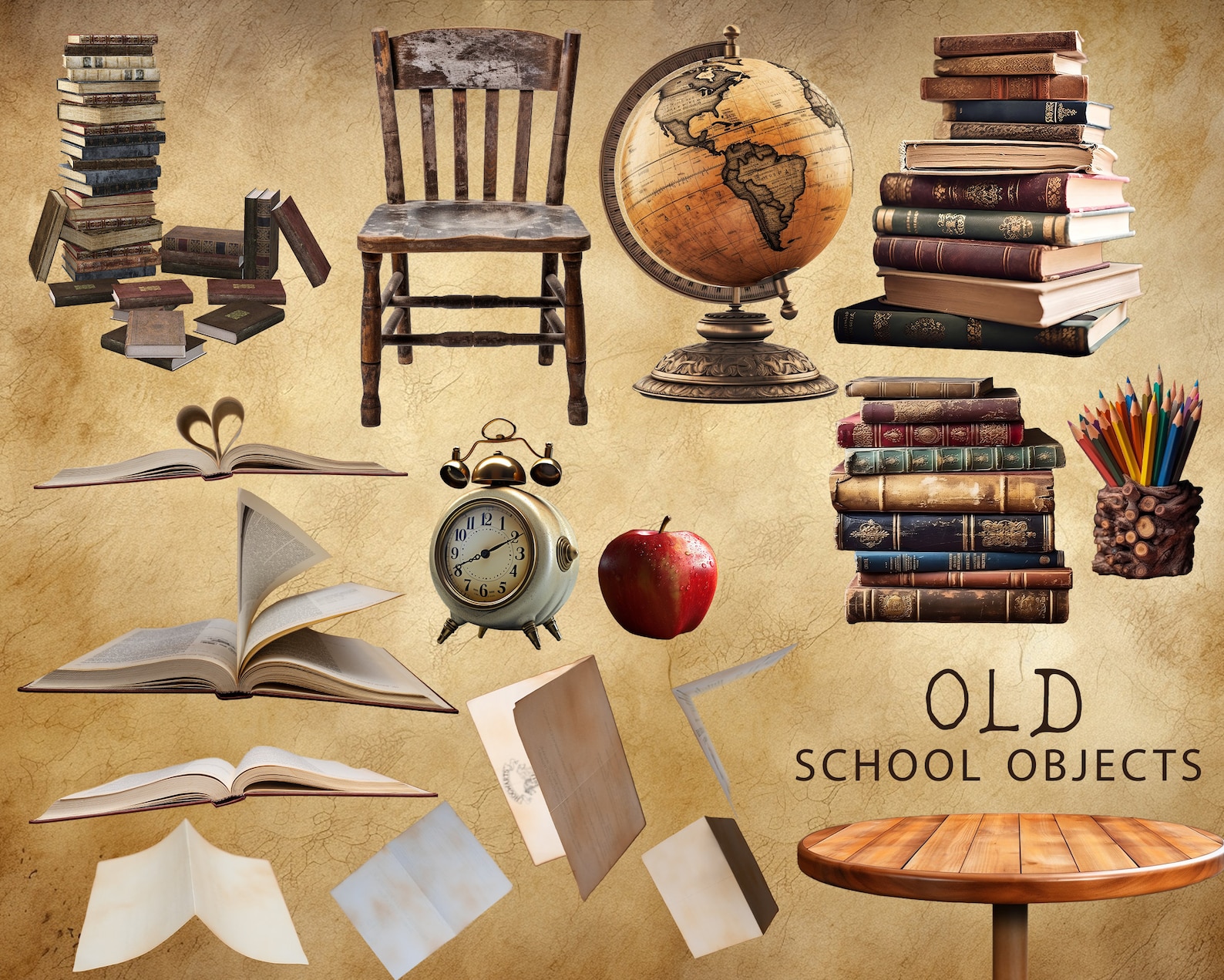 Back to School, Digital Library Background, Vintage School Backdrop ...