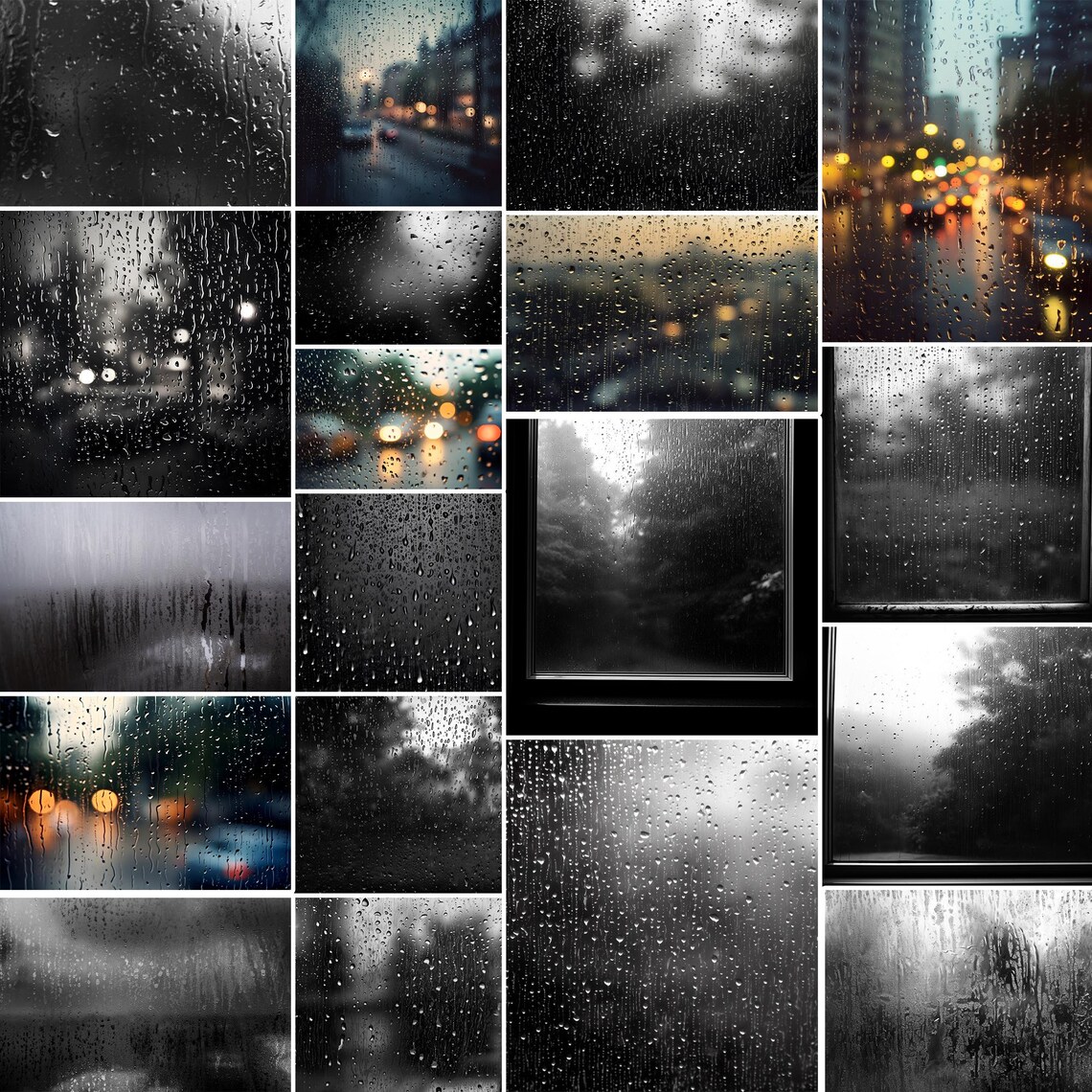 Rainy Day Window Droplet Backgrounds - Digital Overlays Set - Etsy