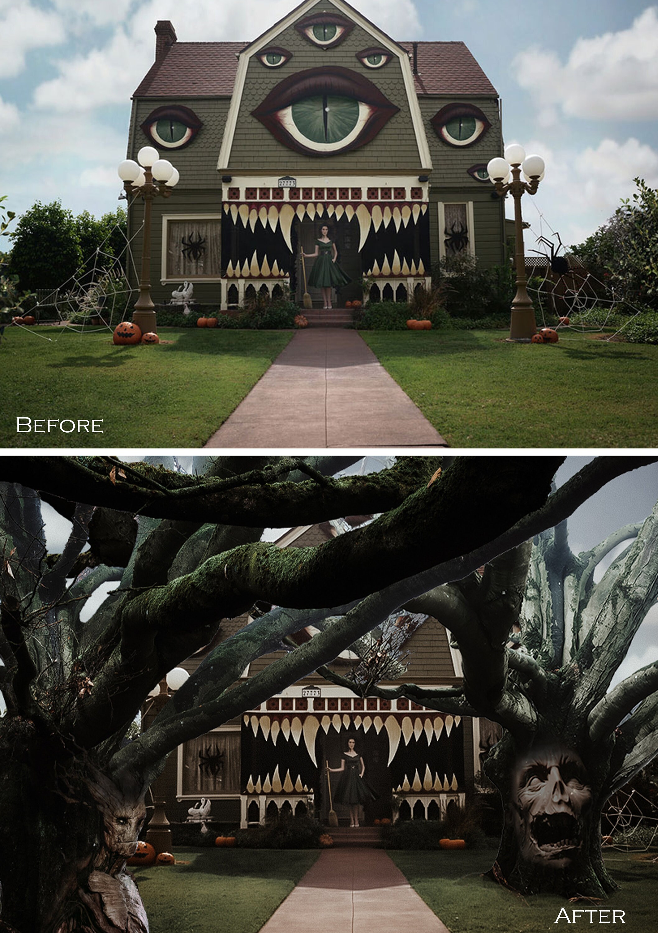 20 Screaming Trees Branches Halloween Overlays Spook Tree | Etsy