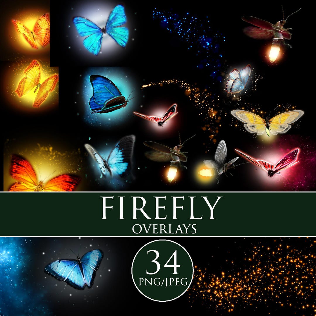 Firefly & Butterfly Photo Overlays: Magic Fairy Dust Effects, Glowworm ...