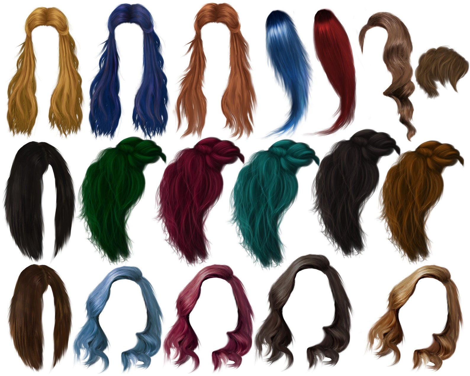 Hair Clipart Hair Overlays Curly Hair Png Real Hair - Etsy UK