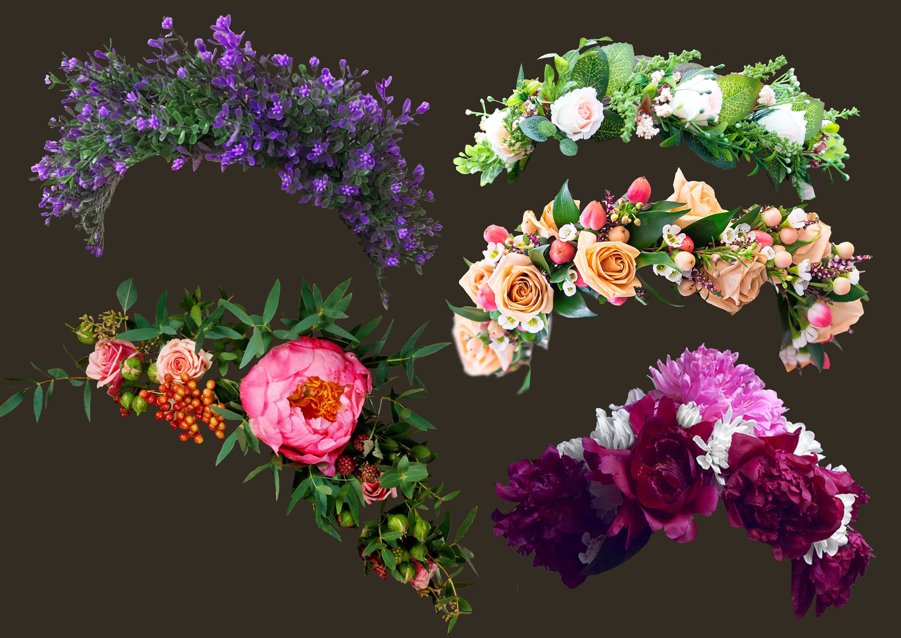 Flower headbands overlays flower overlay Flower Crowns for | Etsy España