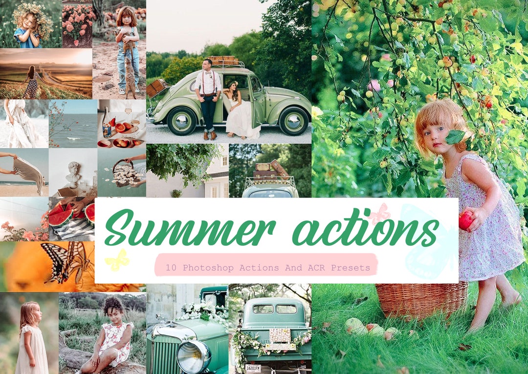 10 Summer Photoshop Actions and ACR Presets, Pastel Ps Preset, Portrait ...