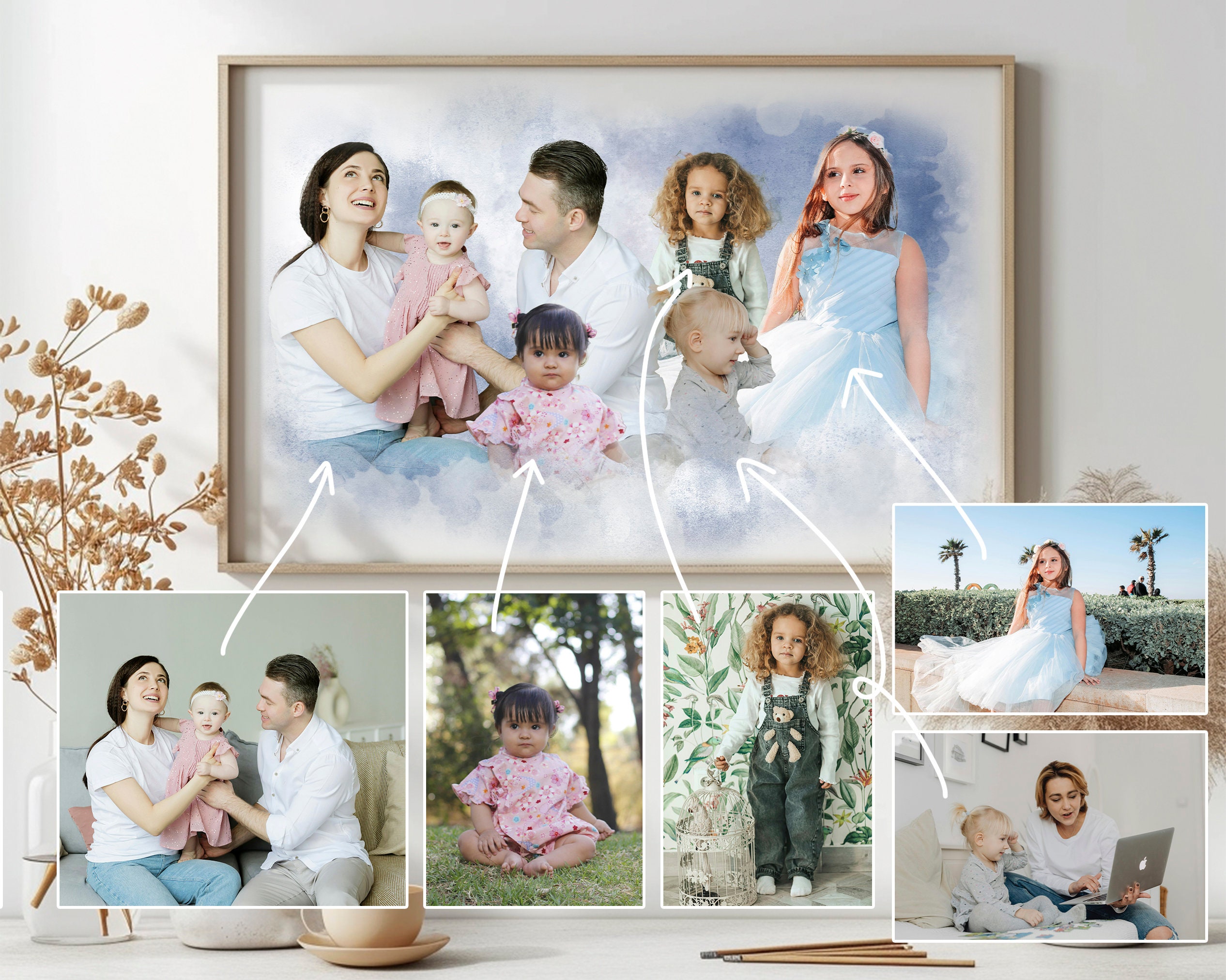 Combined Photos, Merge Multiple Photos, Add Loved One to Photo, Family ...