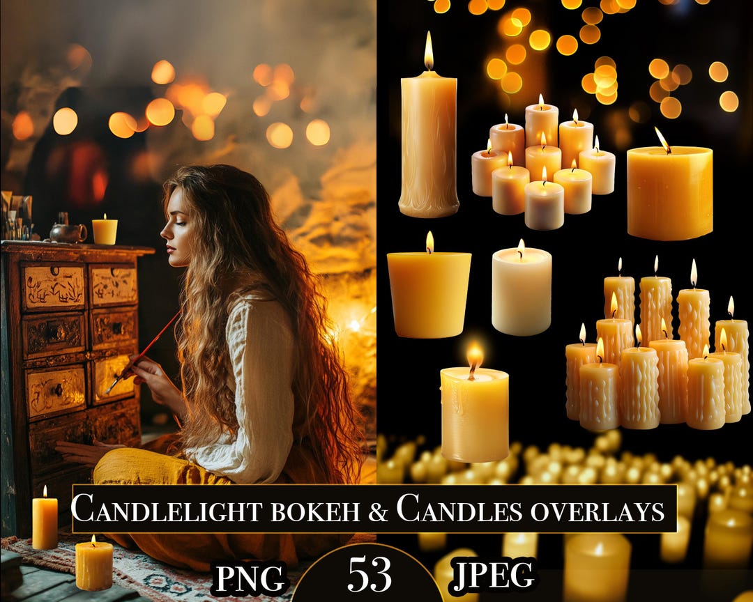 Candle Png, Candlelight Bokeh Overlays, Candle Flame Overlays, Candle ...