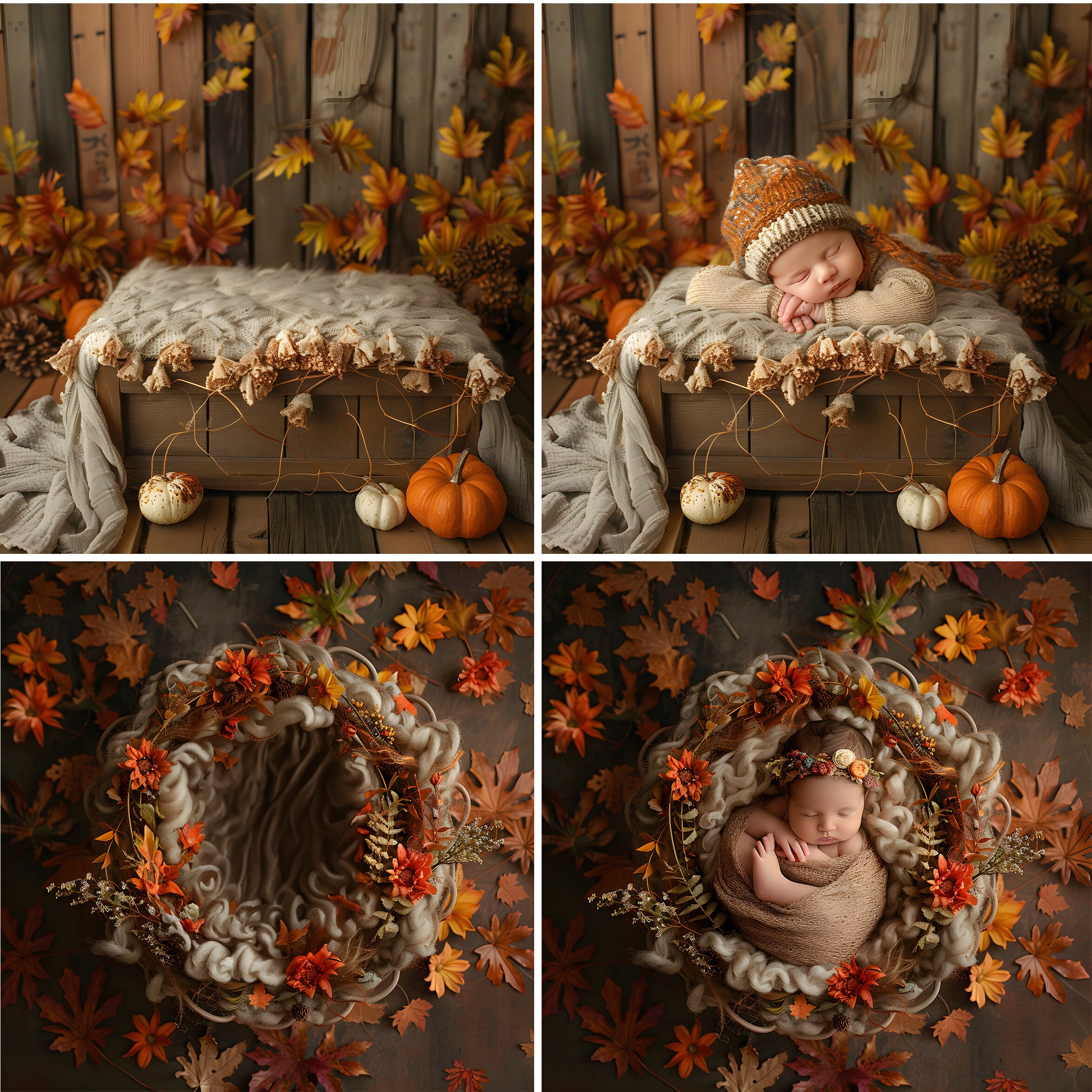 Newborn Backgrounds, Autumn Photo for Photography Composites, Fall New ...