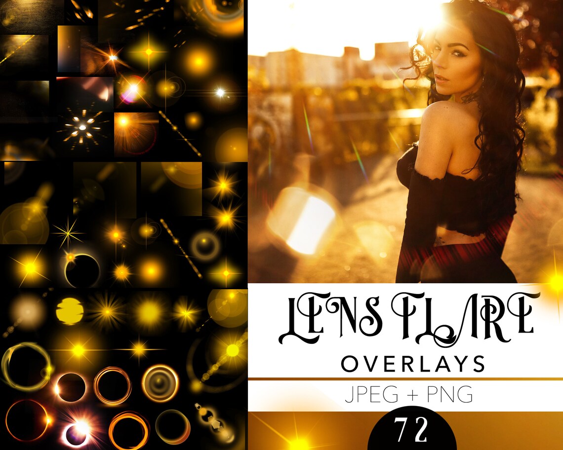 Lens Flare Overlays Sunlight Overlays Sun Overlays Flare - Etsy