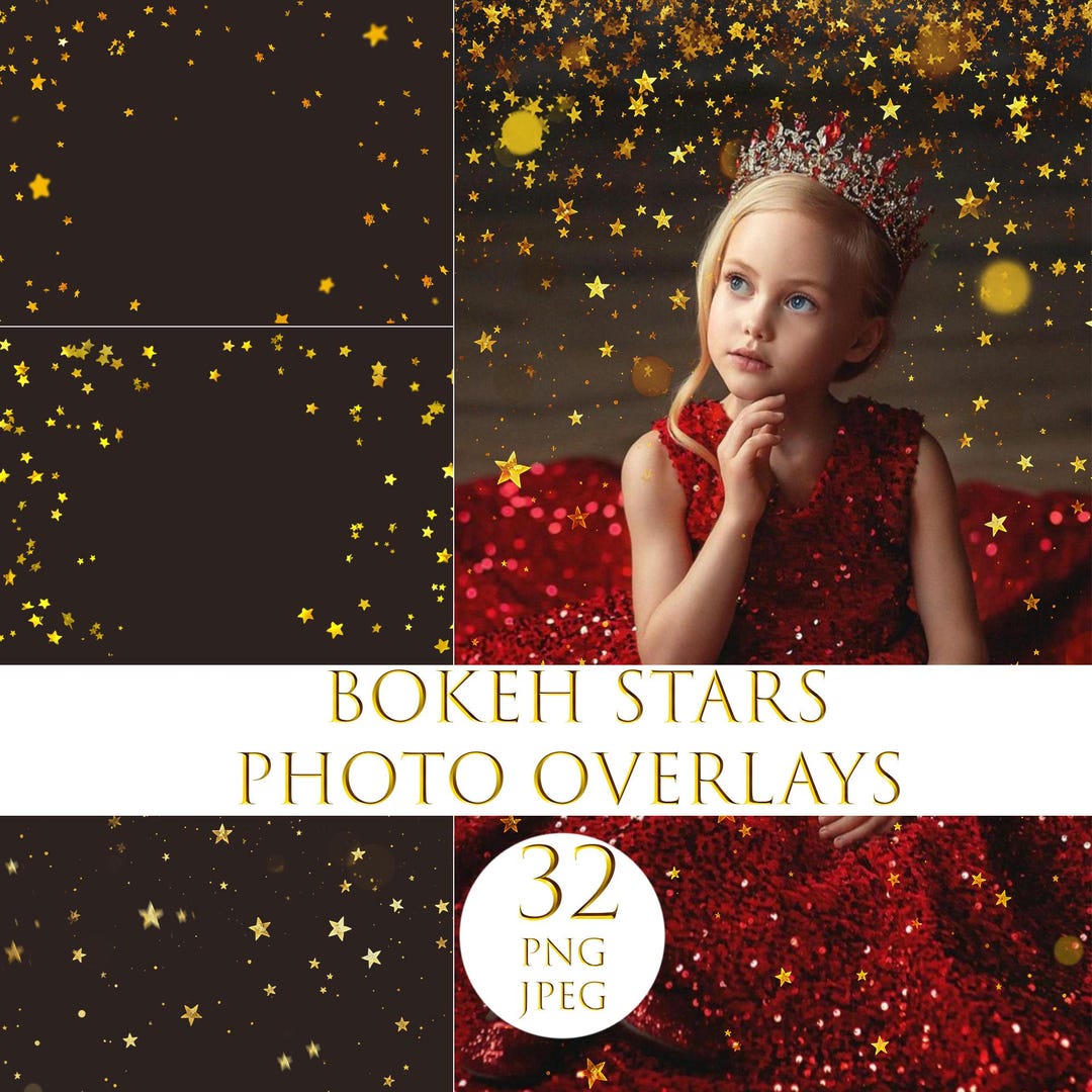 Star Bokeh, Stars Clipart, Gold Glitter, Digital Download, Confetti ...