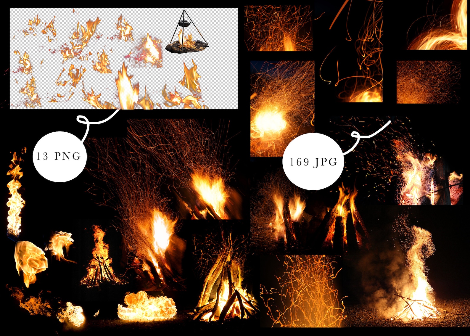 182 Fire Overlays, Fire Sparks Overlays, Bonfire Overlays, Campfire ...