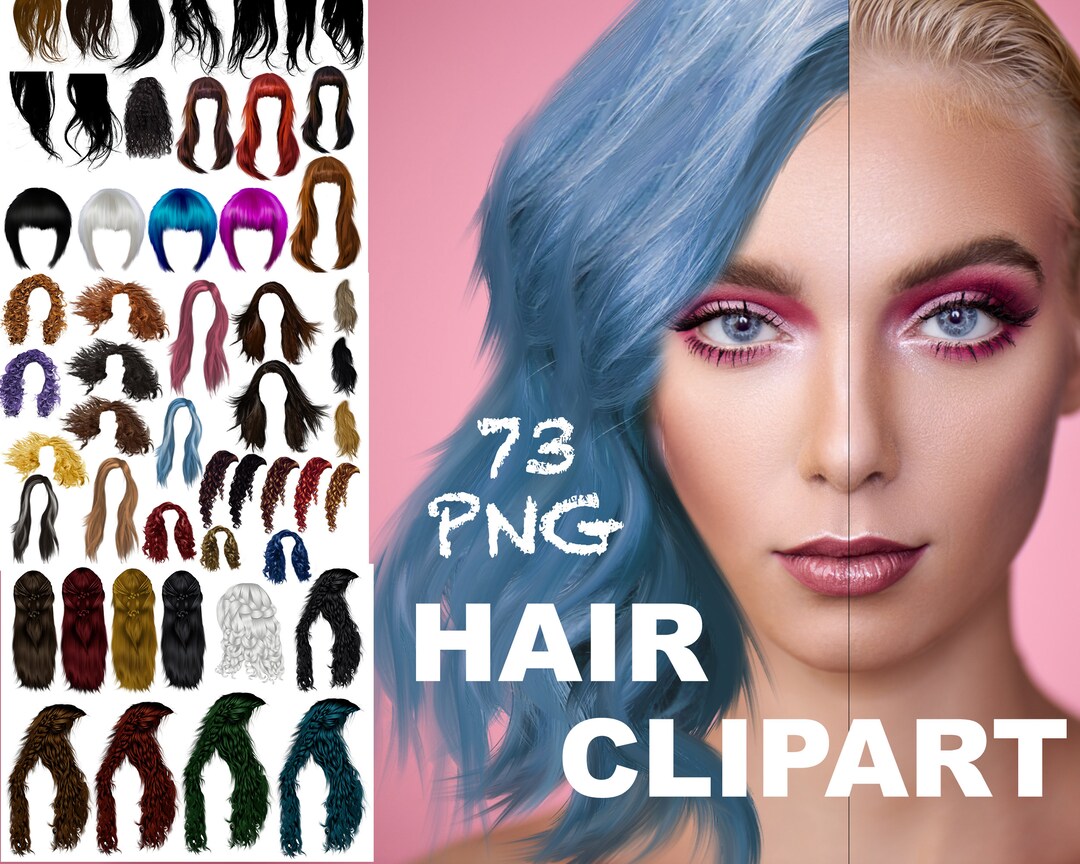 Hair Clipart, Hair Overlays, Curly Hair Png, Real Hair Overlays ...