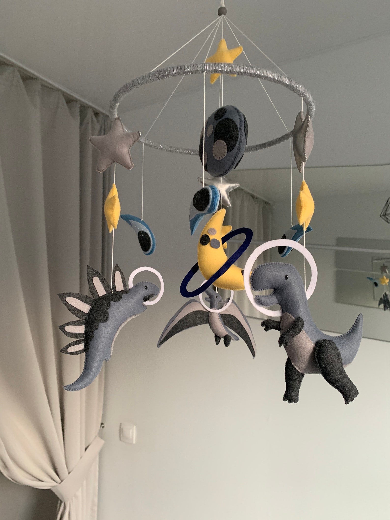 Dinosaurs Mobile/ Dinosaurs in Space for Nursery/baby Mobile | Etsy