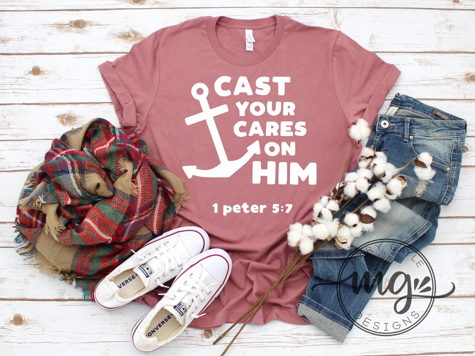 Cast Your Cares on Him SVG - Bible Verse SVG - Scripture SVG - 1 Peter ...