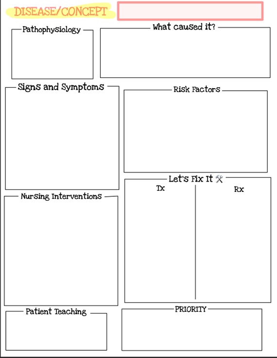 The Best Nursing Concept Map Ever. | Etsy