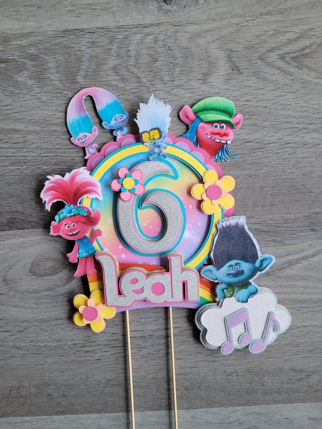 Trolls Shaker Cake Topper 3D Trolls Themed Cupcake Topper - Etsy