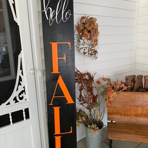 Hello Fall Porch Board Sign/hand Painted Sign/porch Decor/fall - Etsy