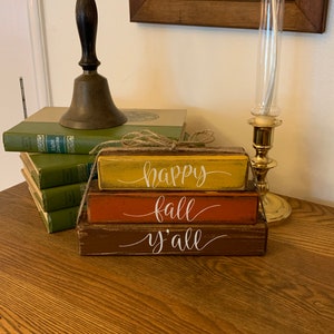Happy Fall Y'all Block Set/accent Piece/wood Blocks/sign - Etsy