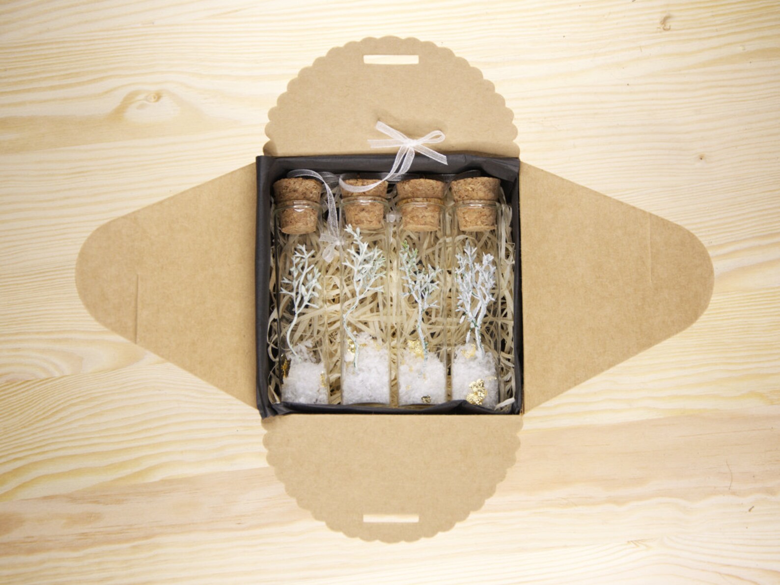 Christmas Glass Test Tube With Cork Set of 4 White Tree - Etsy