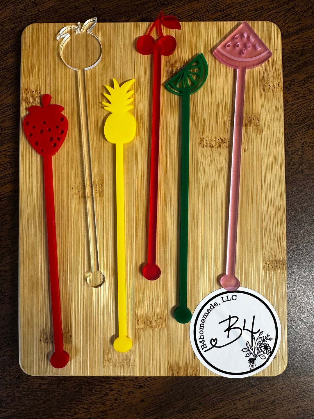 Fruit Beverage Swizzle Stick, Drink Stirrer, Fruit Salad Stirrer ...