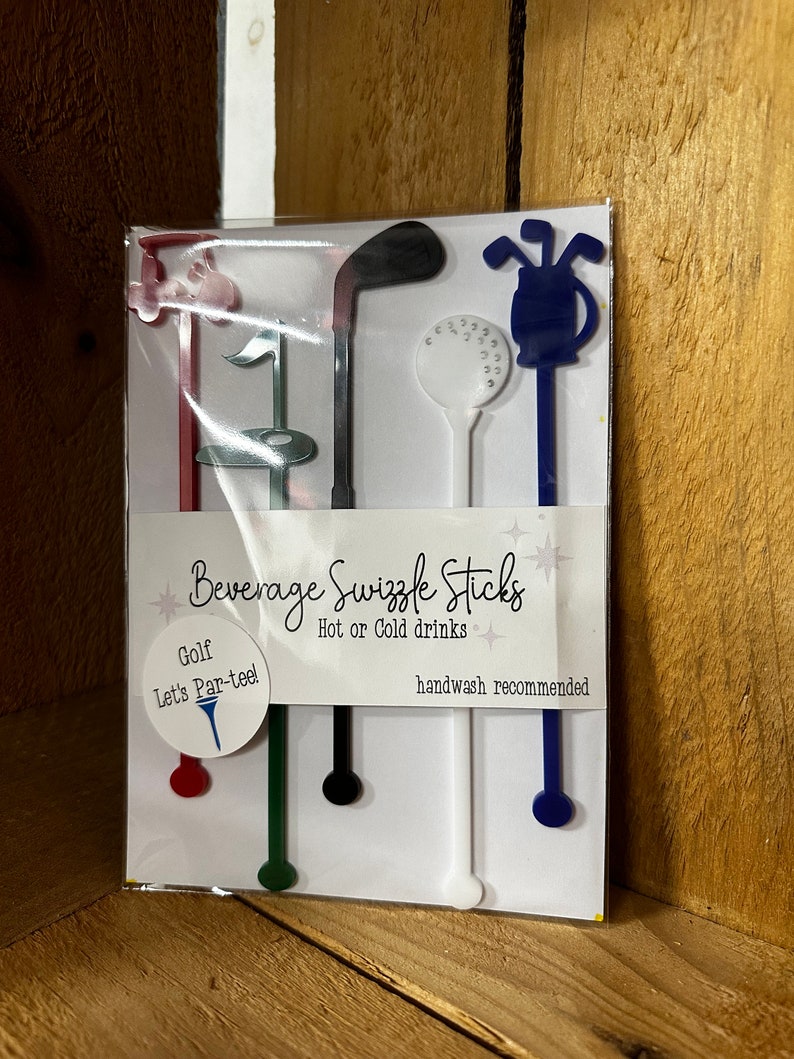Golf Swizzle Sticks: Acrylic Drink Stirrers, Set of 5 - Etsy