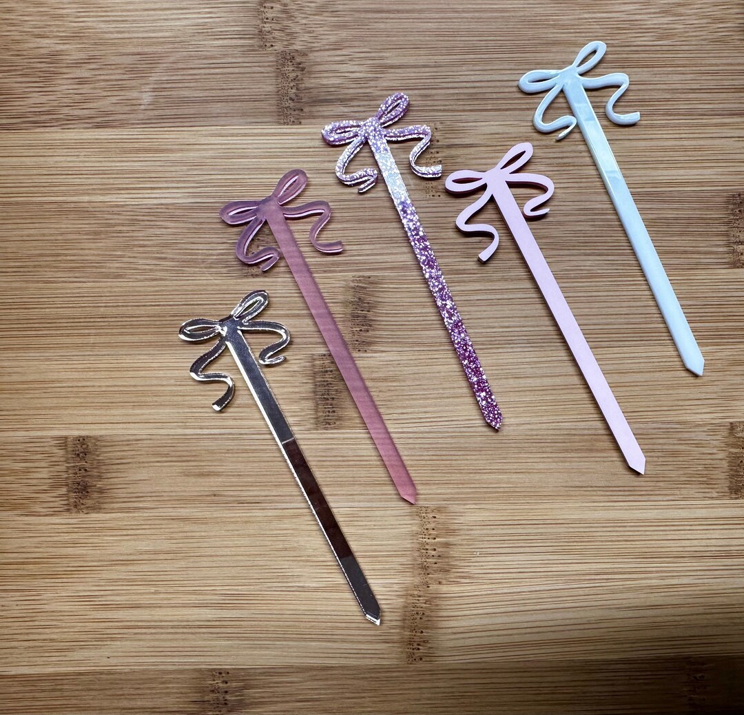 Bow Appetizer Sticks, Food Picks, 4" Acrylic Food Stick, Bachelorette ...