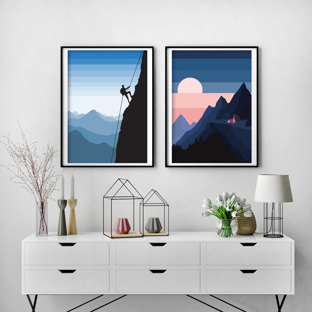Rock Climbing Art Print, Bouldering Extreme Sports, Rock Climbing ...