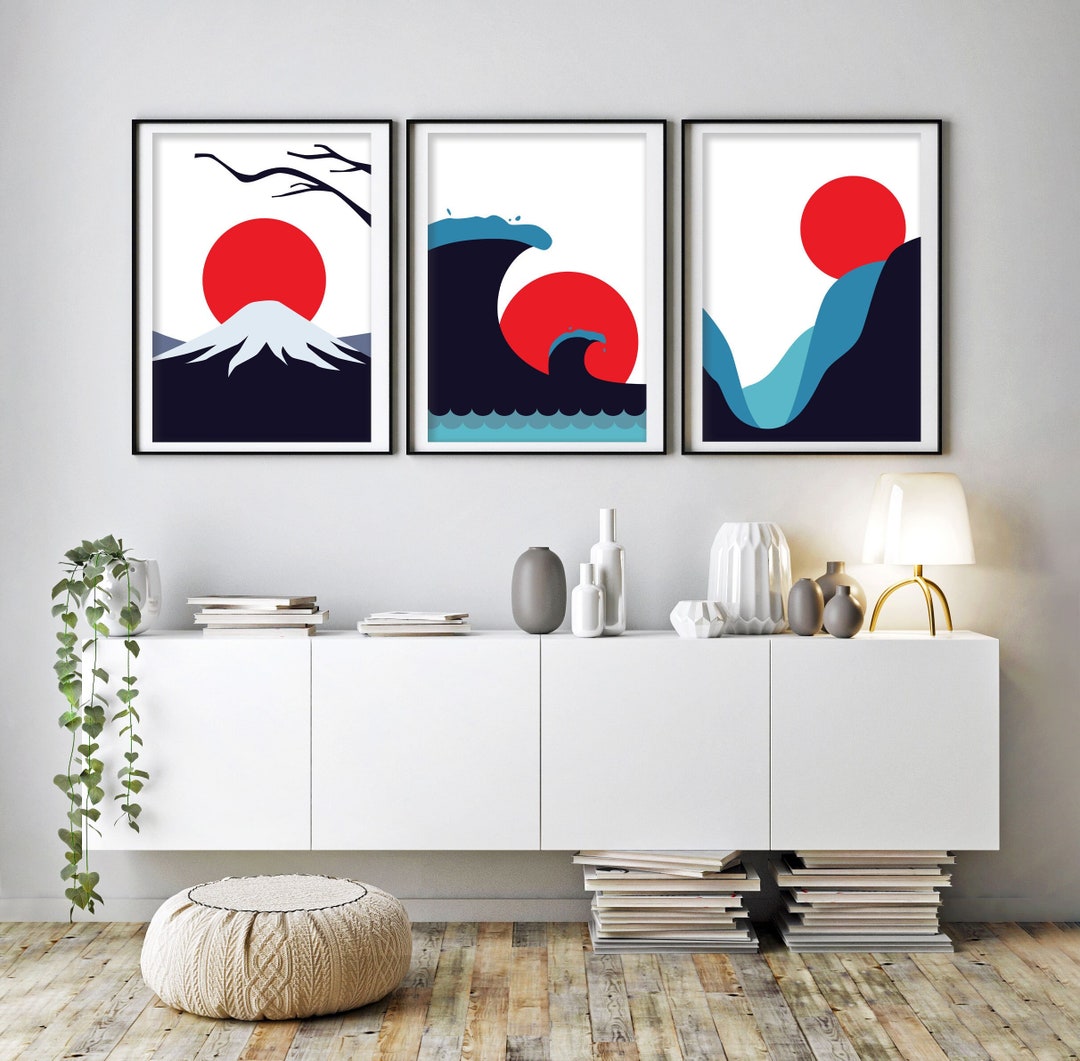 Japanese Print Set 3, Japanese Culture Inspired Minimalist Decor ...