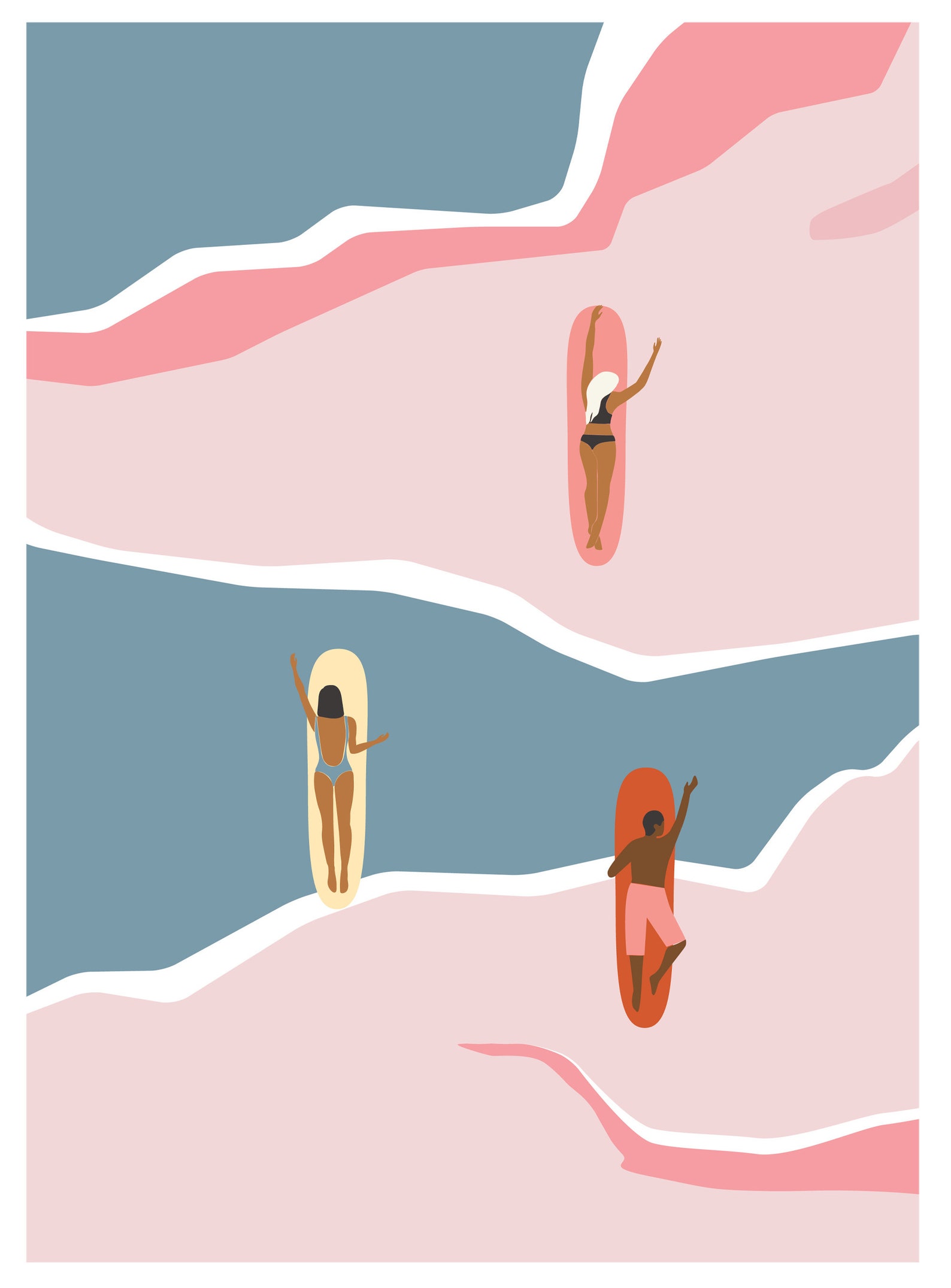 Surf Poster Surfer Girl Coastal Decor Surfboard Wall Art | Etsy