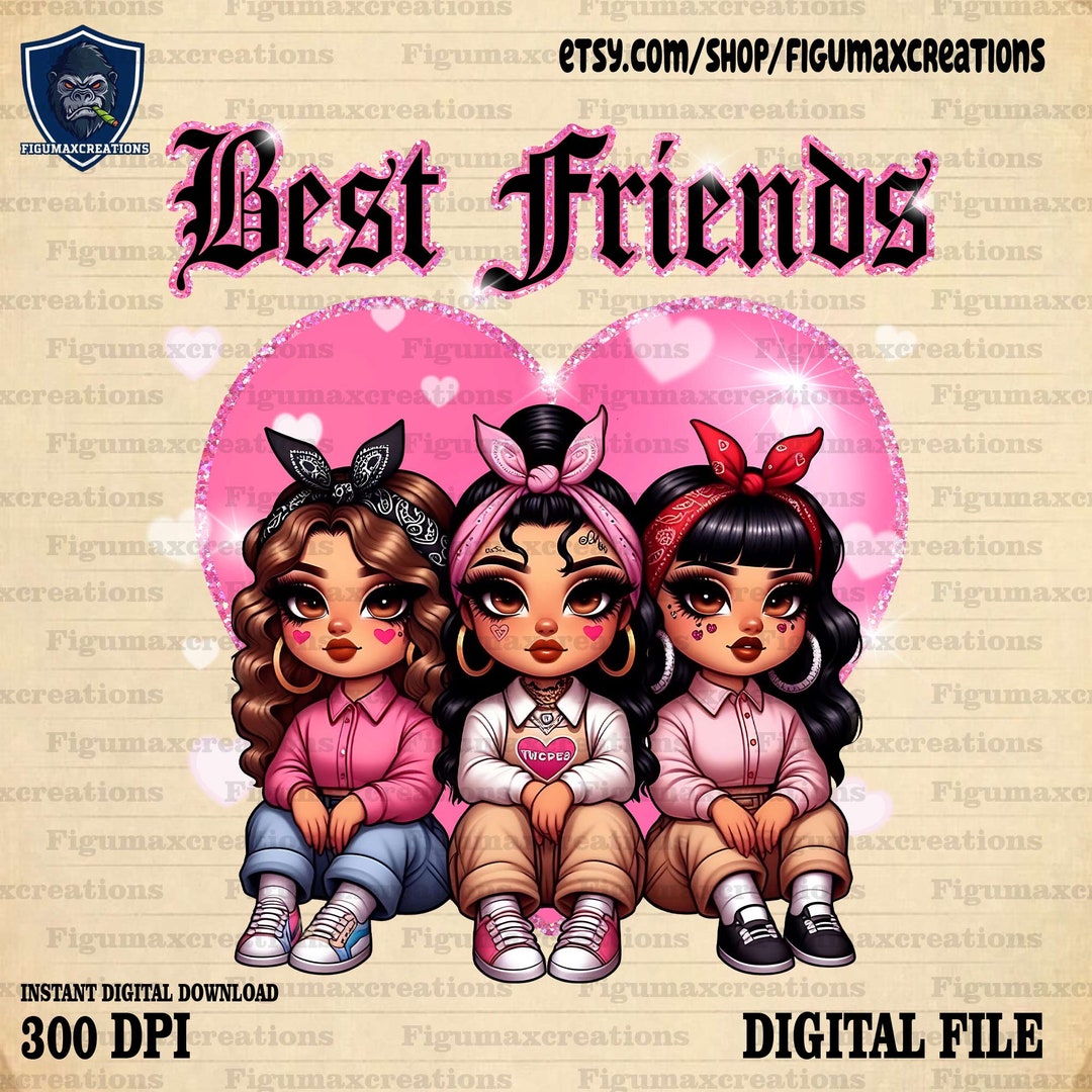 Bestfriends Valentine Girls Cholo Chola Png, Spanish Pink Chola ...