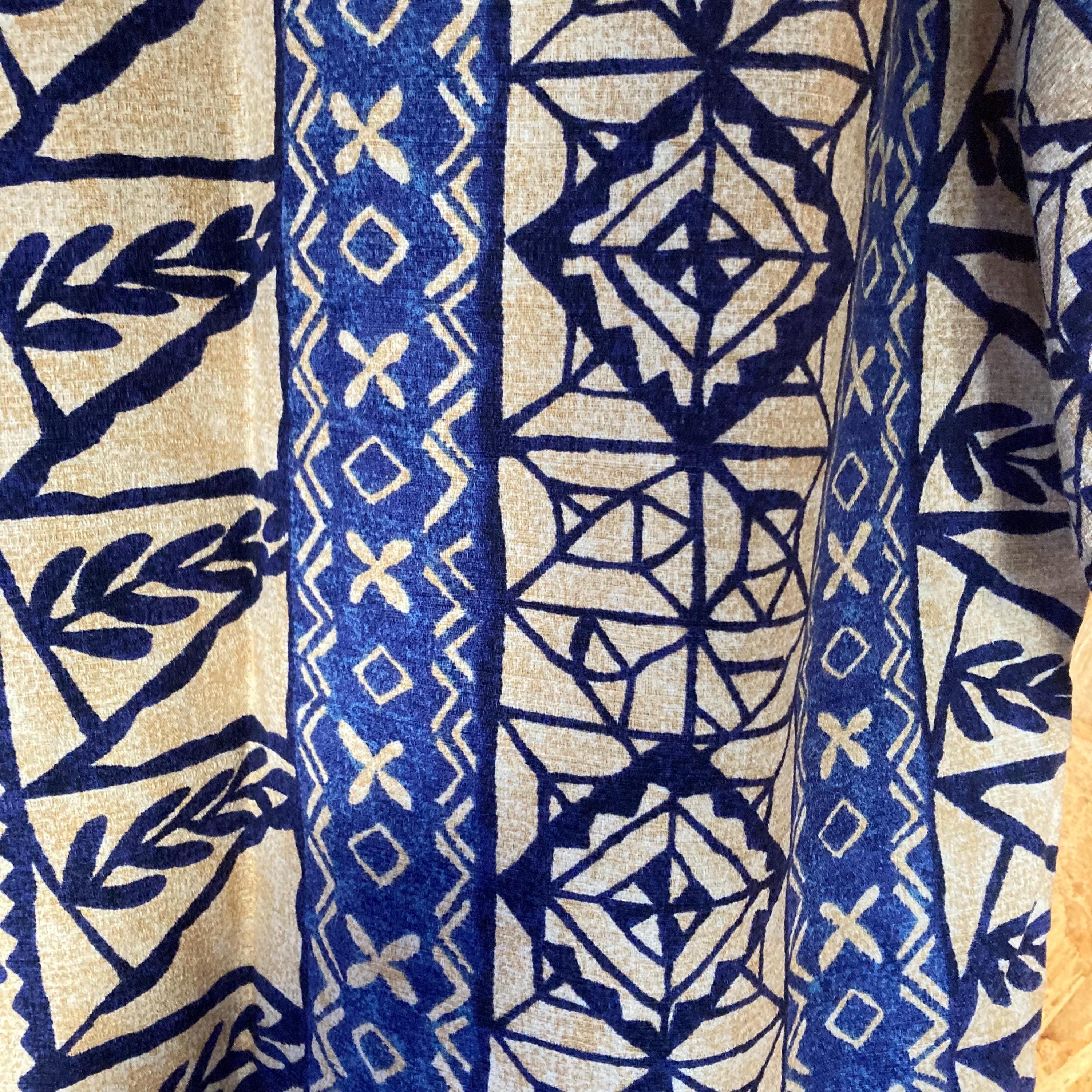 Vintage 70s Hawaiian Barkcloth Shirt: by Tapa Designs, Kaneohe, Hawaii ...