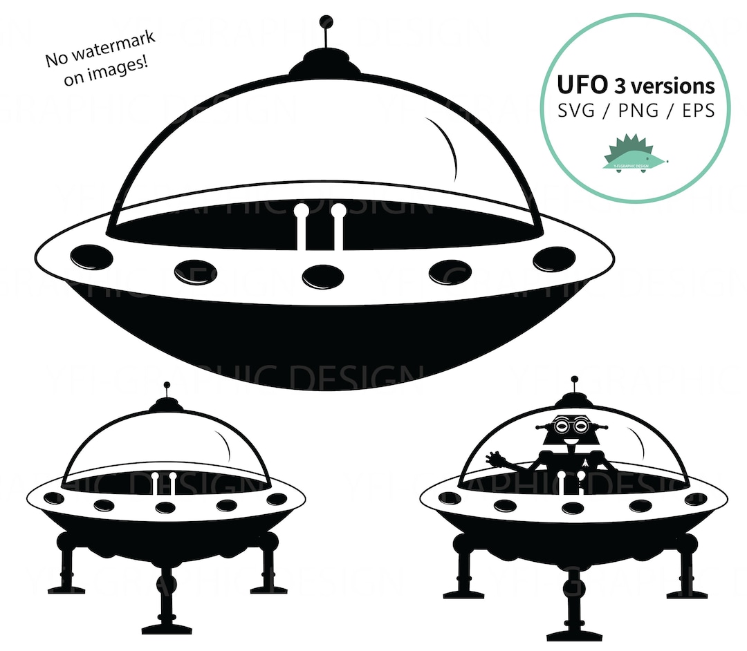 UFO Cartoon Flying Saucer Clipart, Alien Spaceship Vector, UFO Svg, Png ...