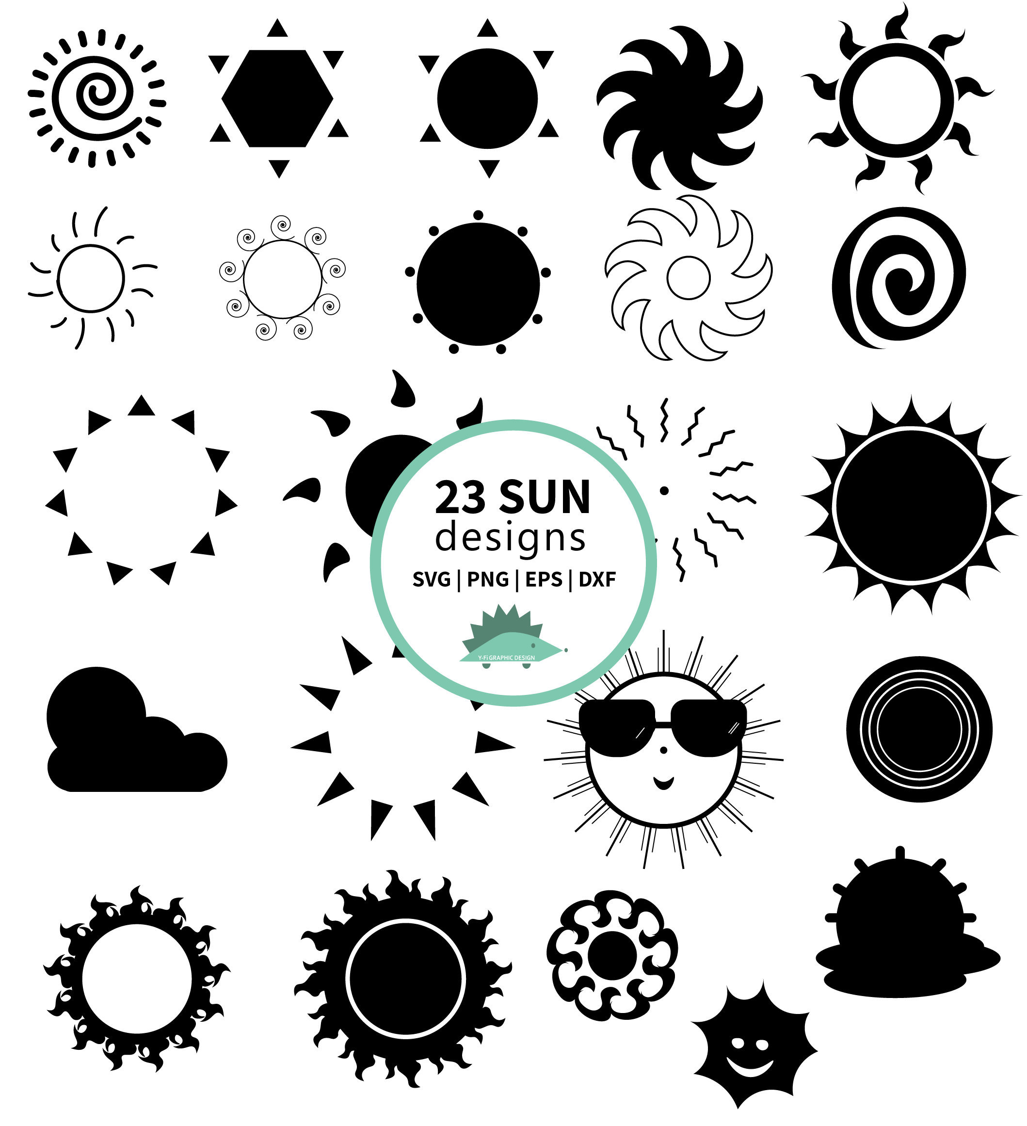 Silueta de sol, Svg, Eps, Dxf, Png, imágenes prediseñadas del sol ...