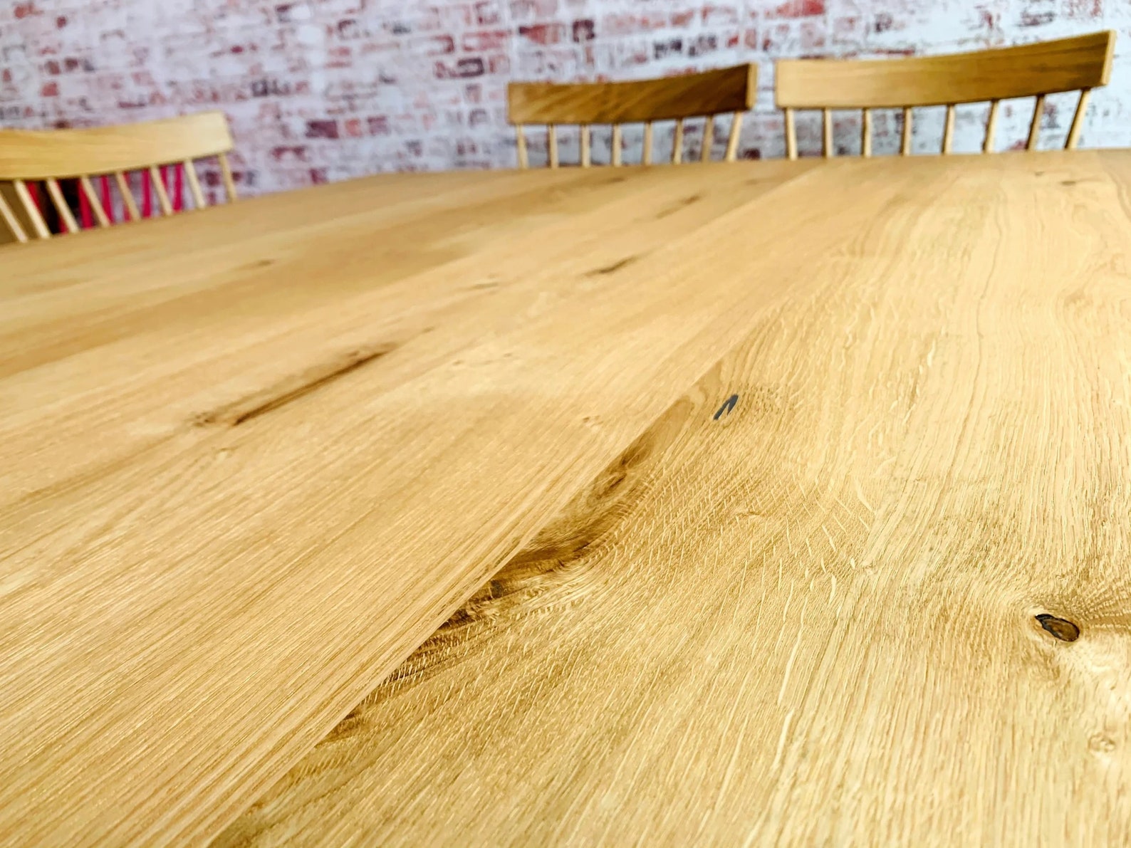 Large All Oak Chunky Farmhouse Table Dining Set Modern Rustic - Etsy