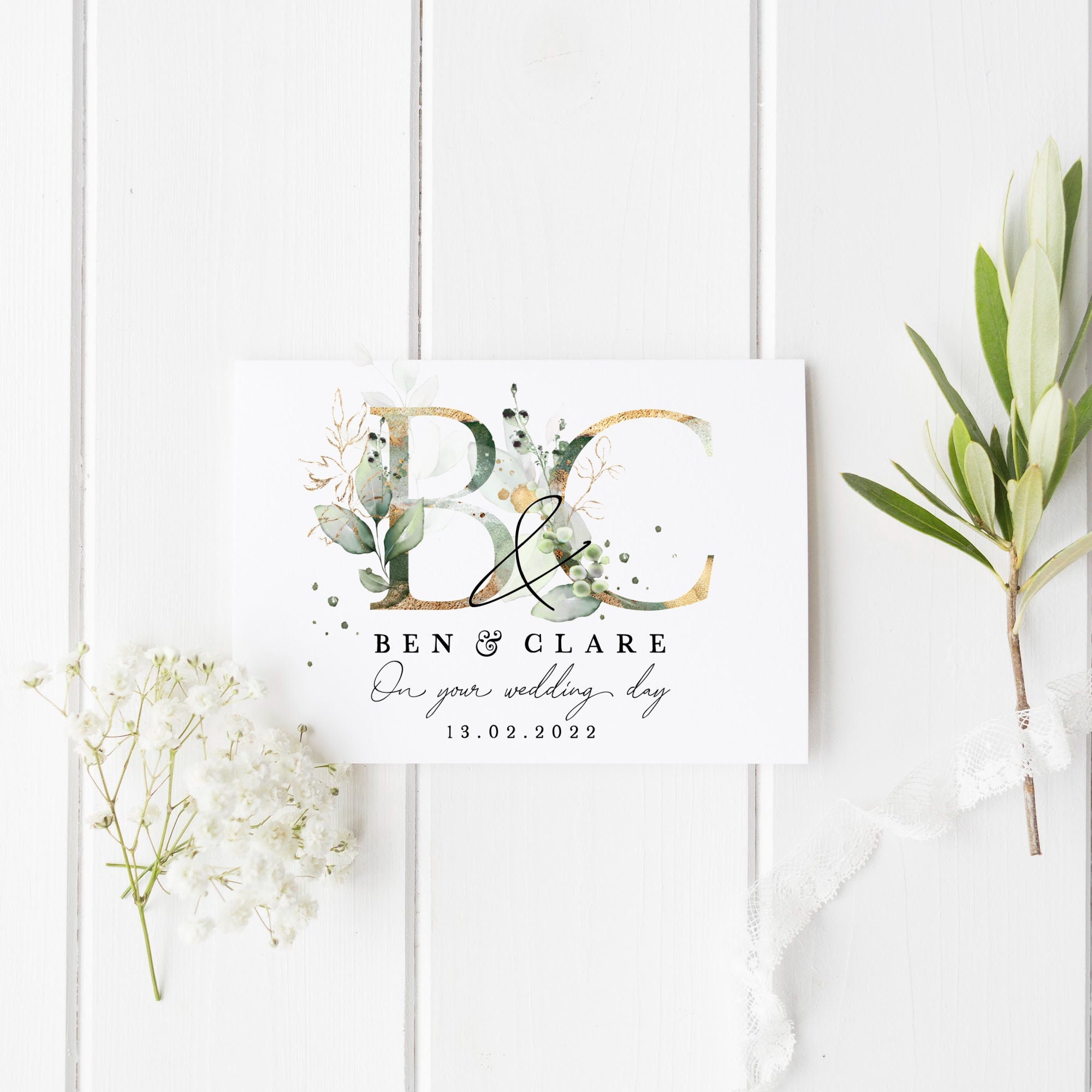 Personalised Wedding Card Newly Married Couple Greeting Card - Etsy UK