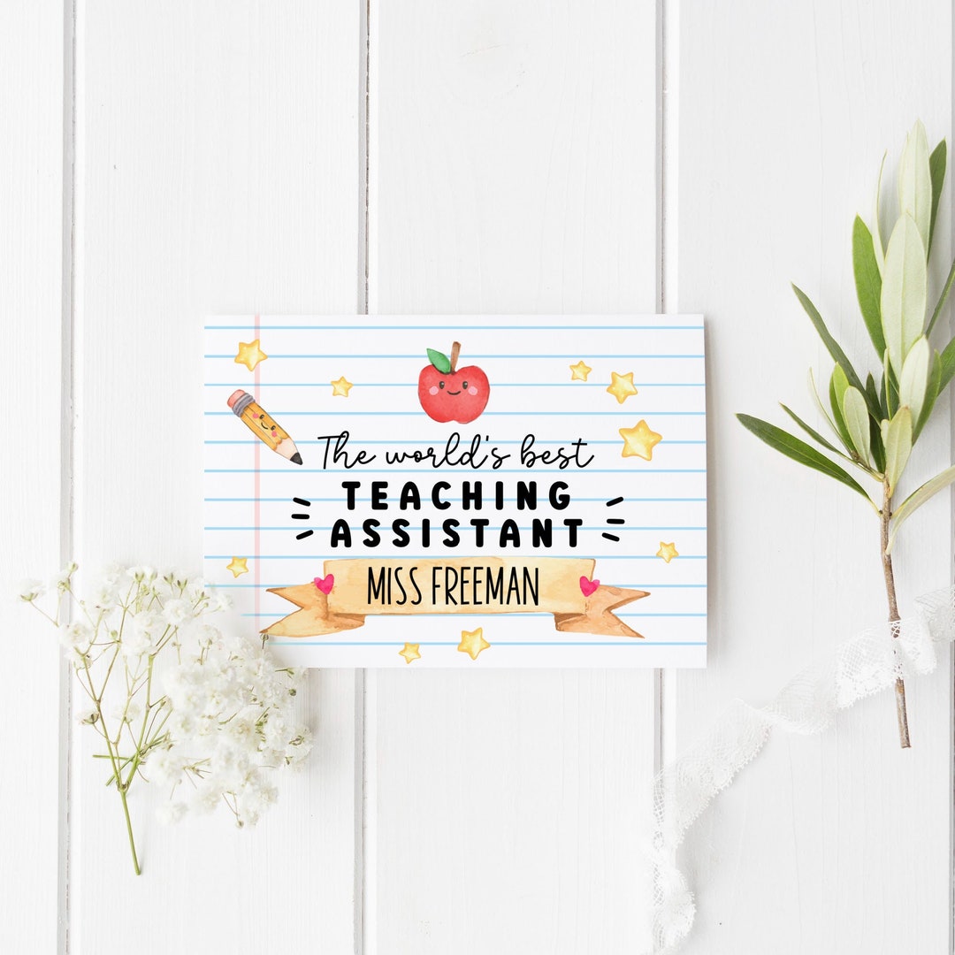 Thank You TA Card Thank You Teacher Card Thank You Teacher Teacher Gift ...