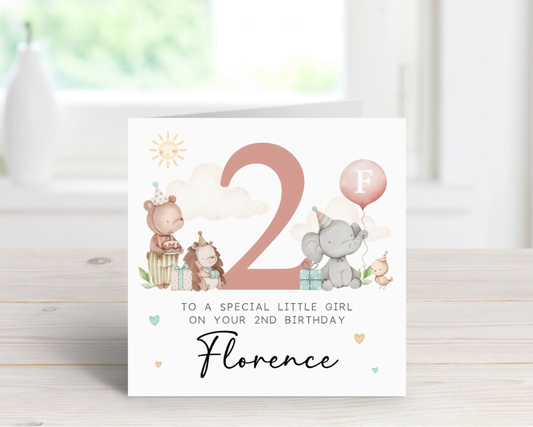 Personalised Second Birthday Card, 2nd Birthday Card for Daughter Niece ...