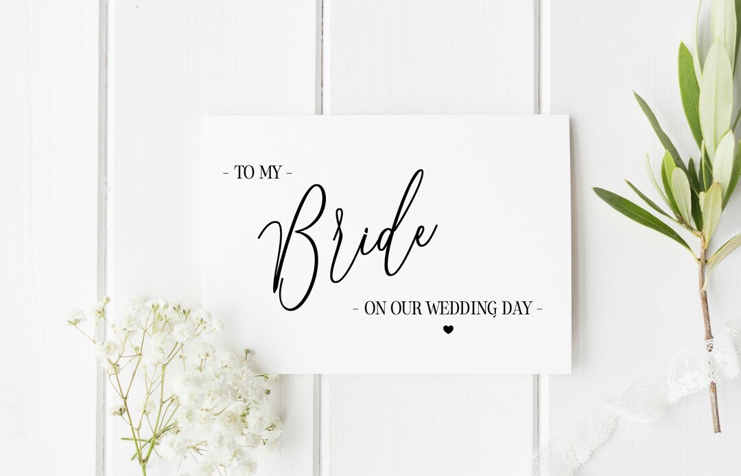 Bride Wedding Day Card | Wife Wedding Day Card | Calligraphy Style ...