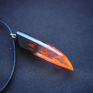 Wood Resin Pendant Fire Pendant Handmade Jewelry - Etsy