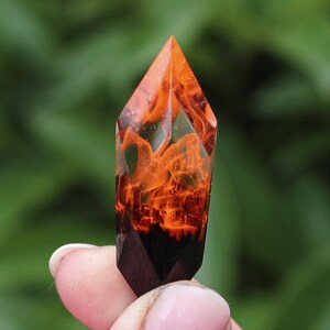 Wood Resin Pendant Fire Pendant Resin Necklace Epoxy Resin Pendant for ...