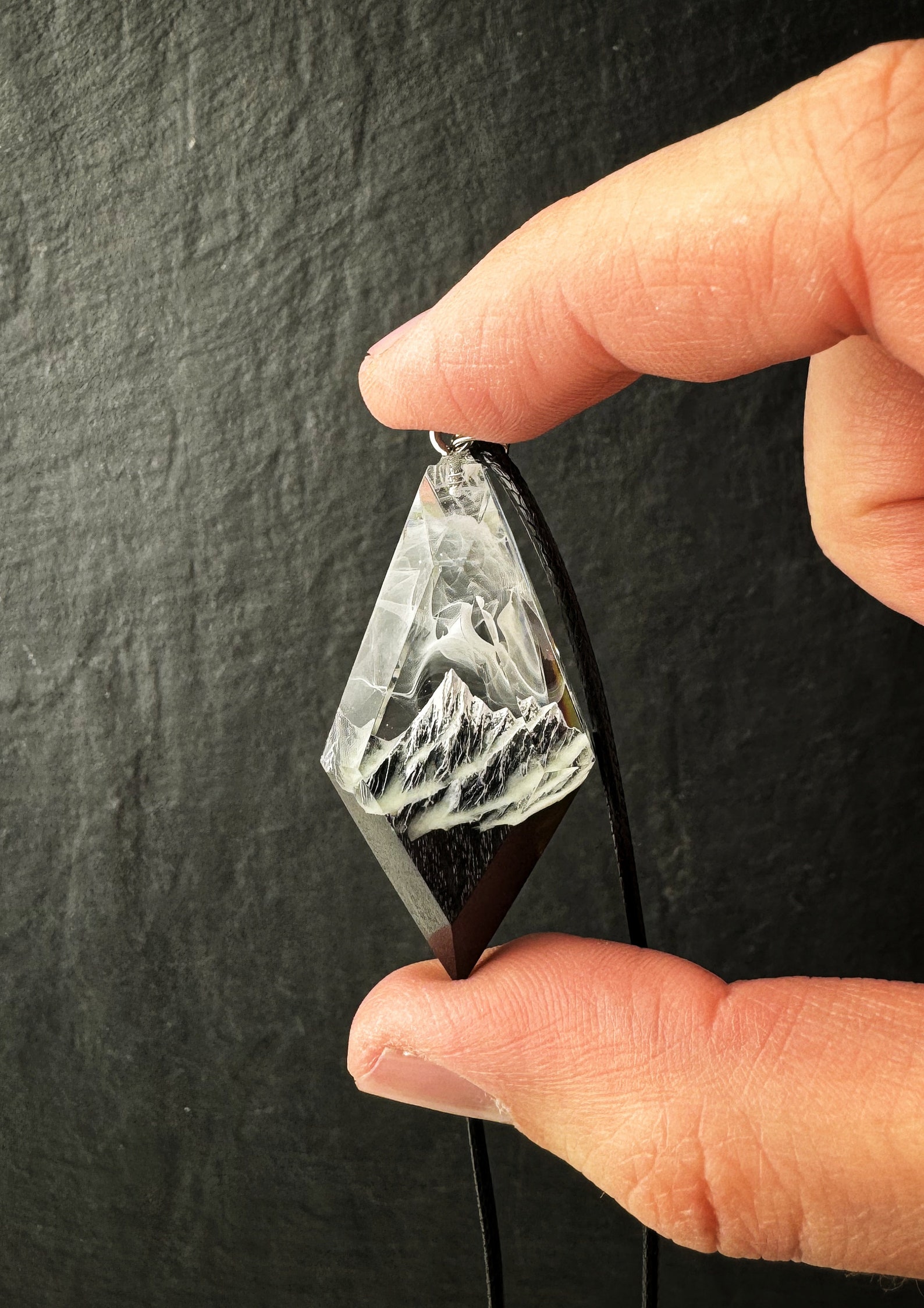 Wood Resin Mountain Pendant Glow in the Dark Personalized Gift - Etsy