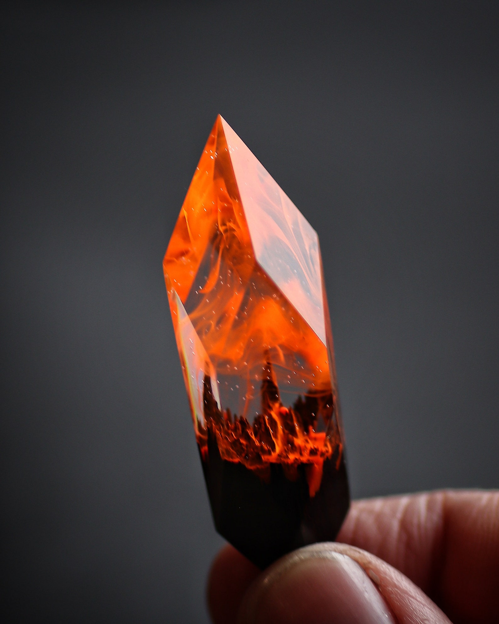 Wood Resin Pendant Fire Pendant Resin Necklace Epoxy Resin - Etsy