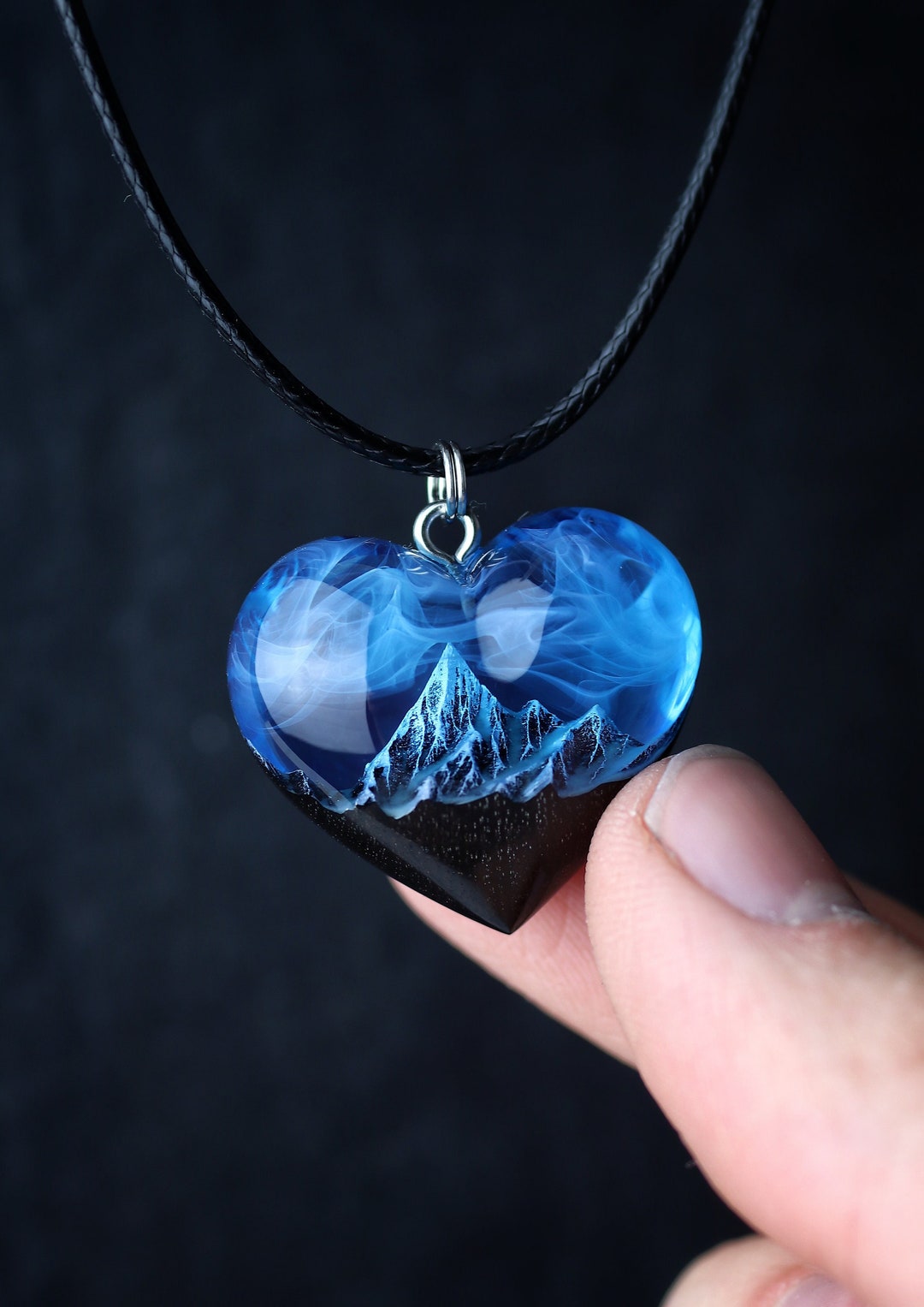 Wood Resin Pendant Resin Necklace Glow in the Dark Resin Jewelry - Etsy