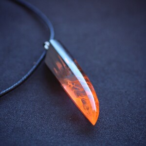 Wood Resin Pendant Fire Pendant Handmade Jewelry - Etsy