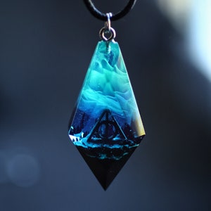 Wizard Styles Necklace Wizard Pendant Wood Resin Pendant Aurora ...