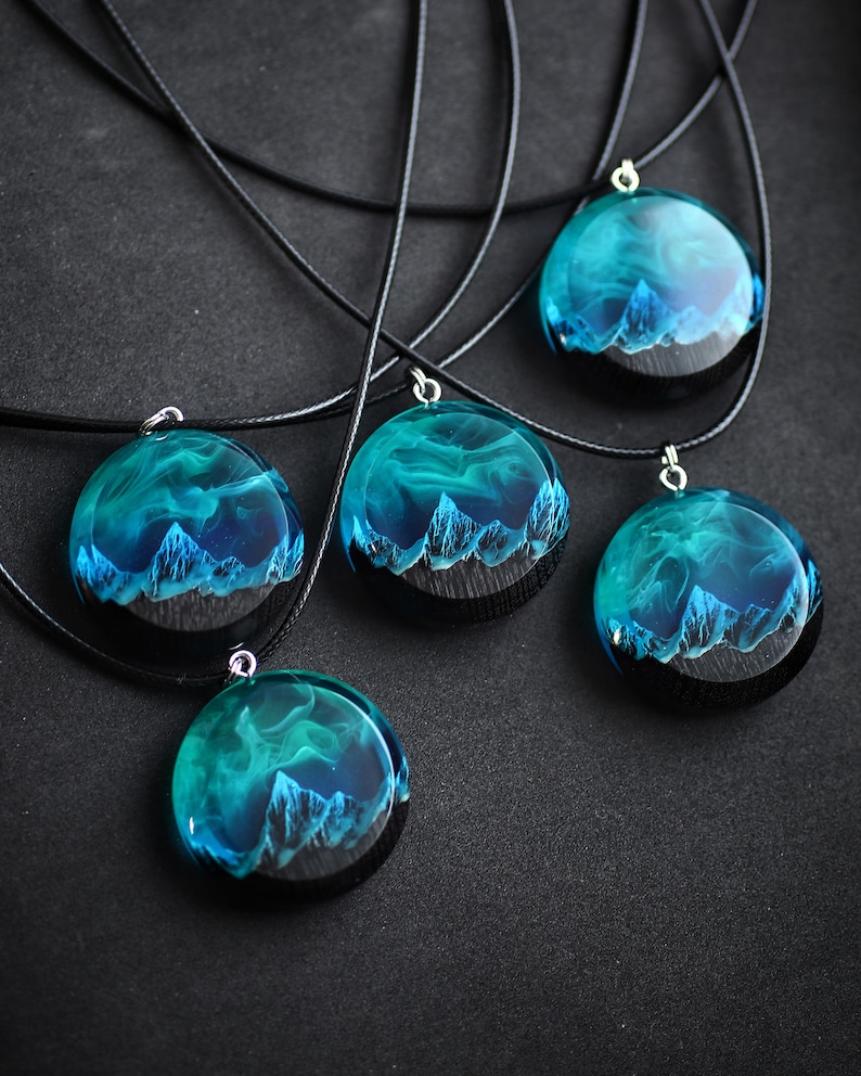 Aurora Borealis Wood Resin Jewelry Northern Lights Wood Resin - Etsy