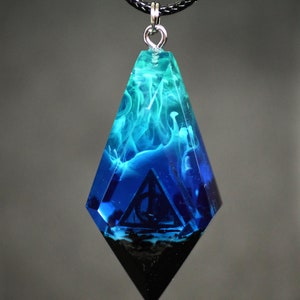 Wizard Styles Necklace Wizard Pendant Wood Resin Pendant Aurora ...