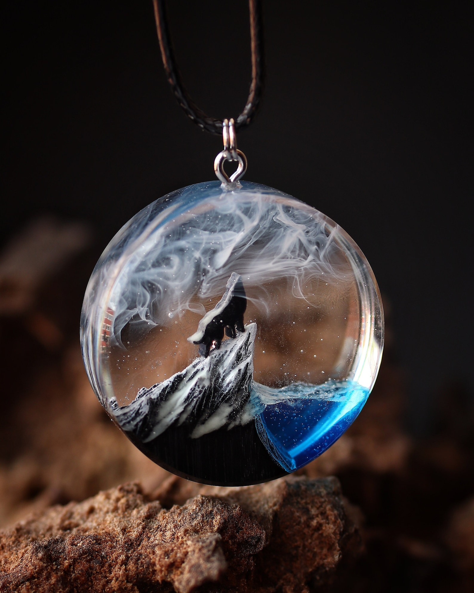 Wolf Pendant Wolf Accessory Resin Necklace Personalized - Etsy