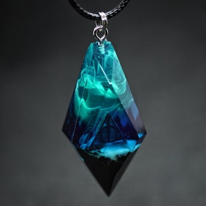 Wizard Styles Necklace Wizard Pendant Wood Resin Pendant Aurora ...